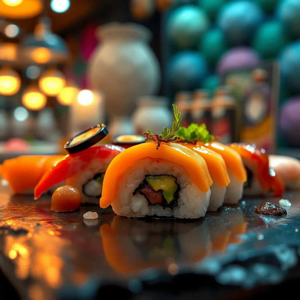 Sushi Art and Meadows: A Culinary Harmony